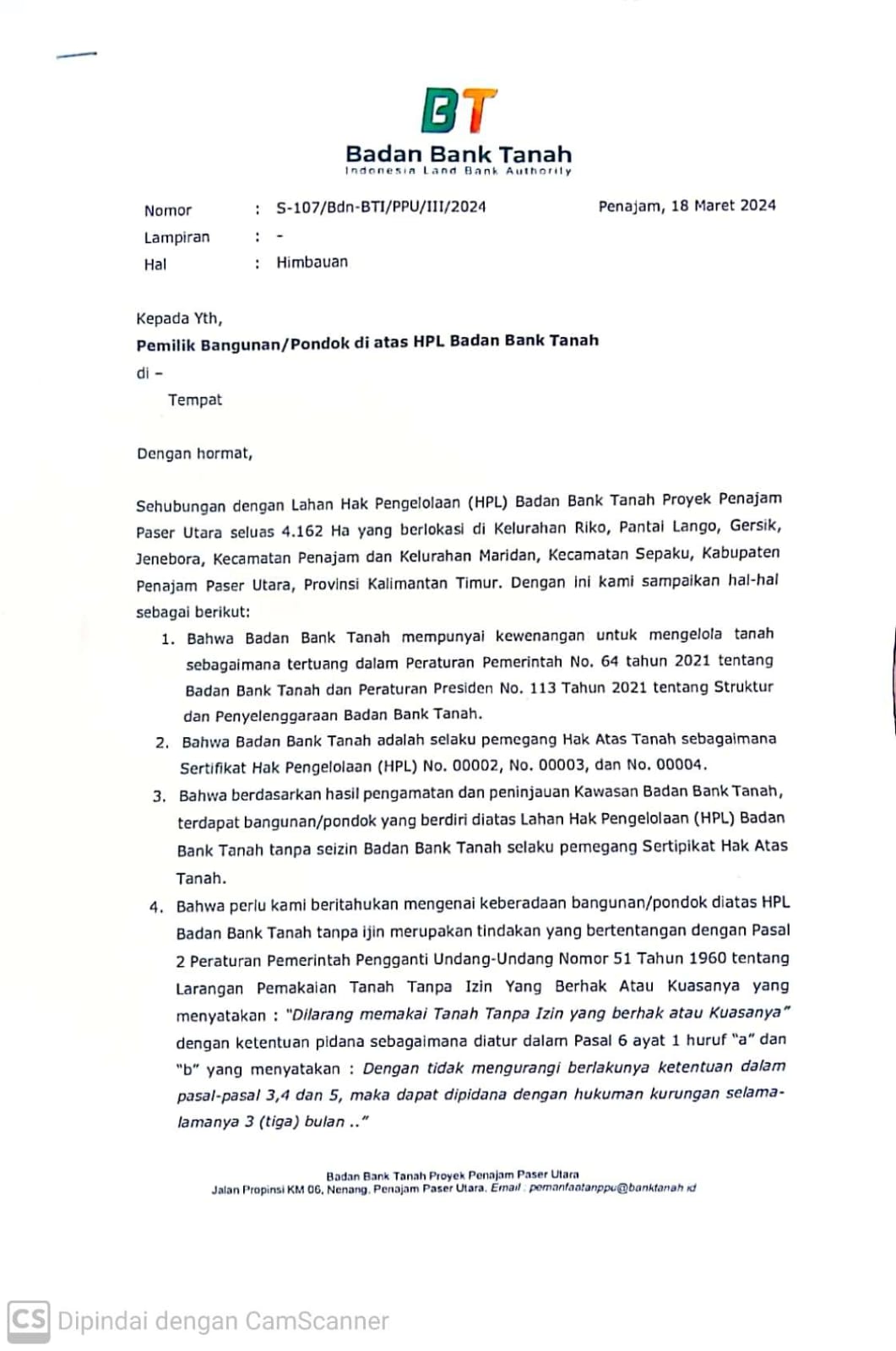 Bank Tanah Terbitkan Imbauan Klaim HPL, 30 Petani di lKN Terancam Terusir