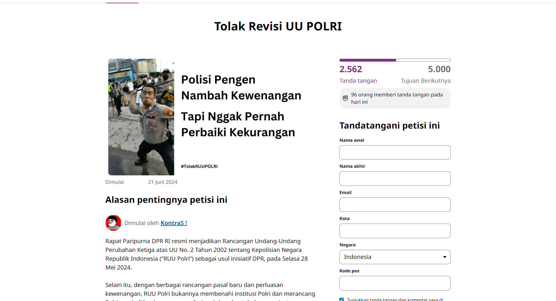 RUU Polri Tuai Kecaman Koalisi Masyarakat Sipil! Renggut Kebebasan ...