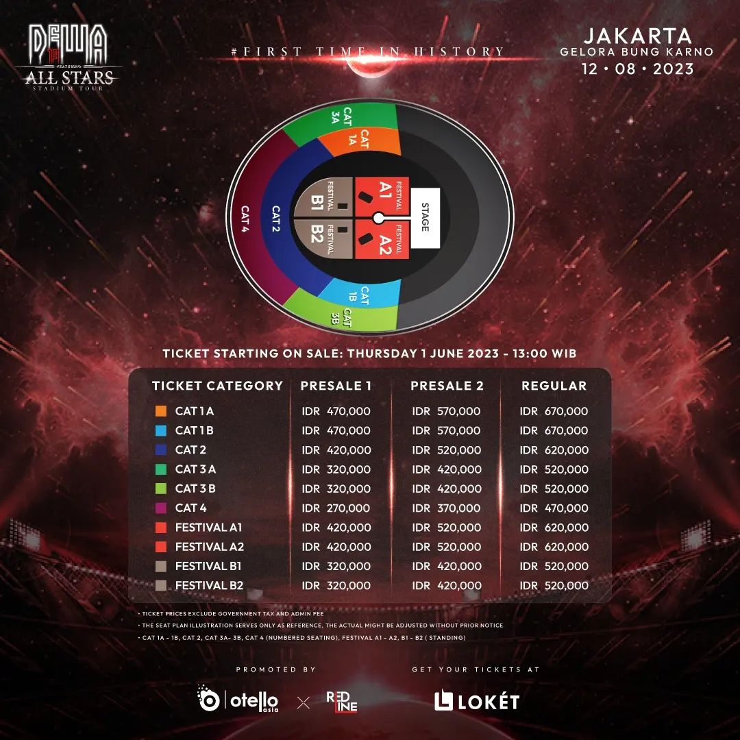 Sudah Rilis! Daftar Harga Tiket dan Seat Plan Konser Dewa 19 Stadium ...