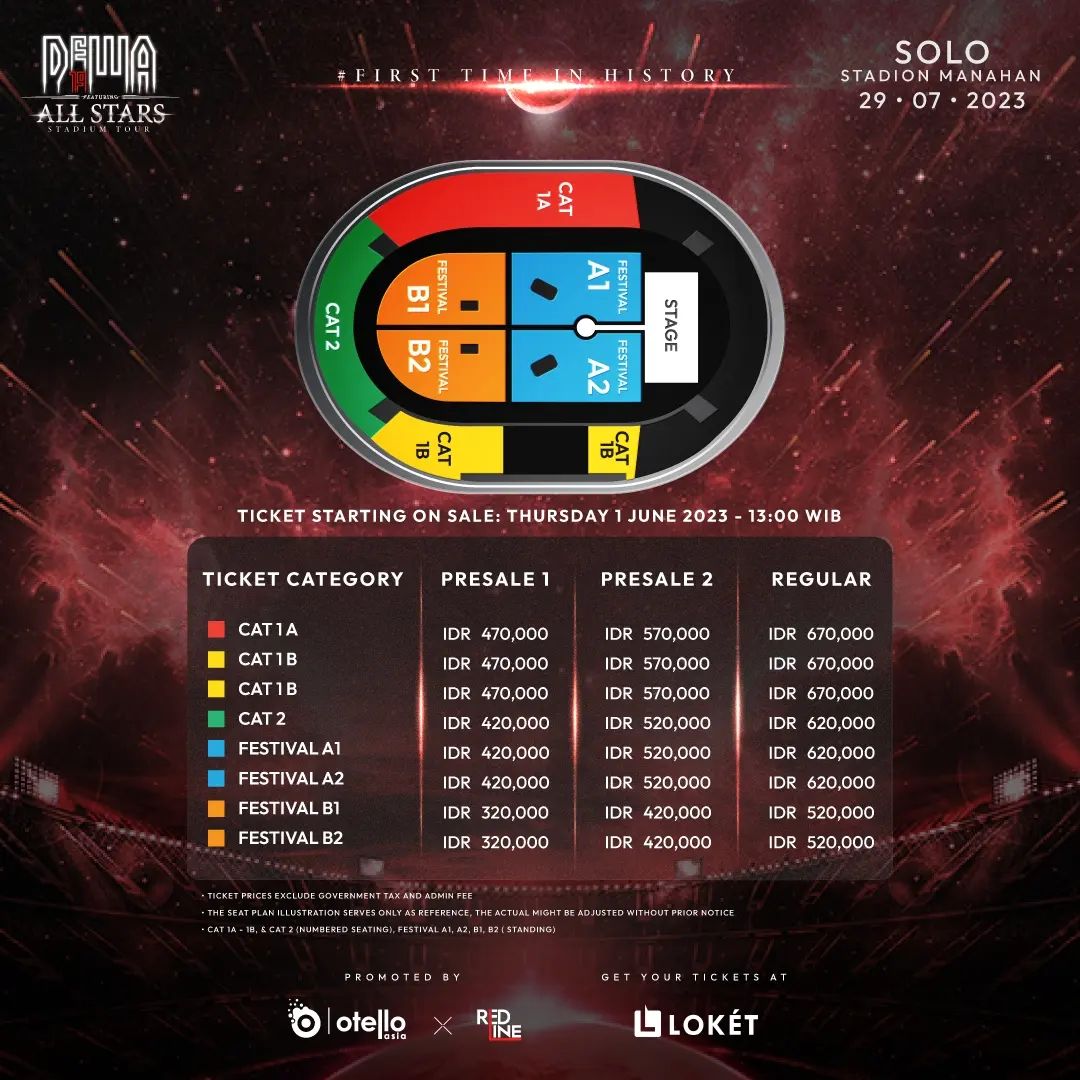 Sudah Rilis! Daftar Harga Tiket dan Seat Plan Konser Dewa 19 Stadium ...